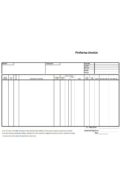 FREE 8+ Proforma Invoice Forms in MS Word | PDF | Excel