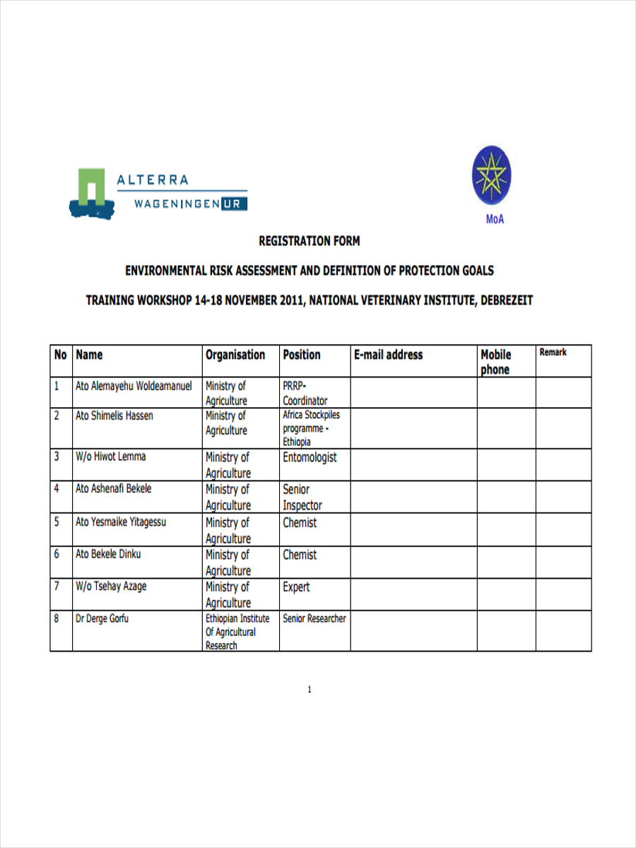 FREE 5+ Training Risk Assessment Forms in PDF