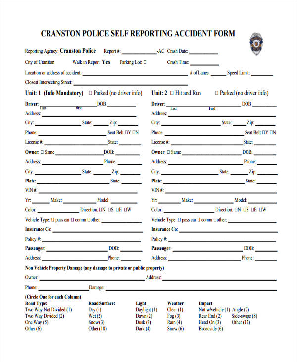 FREE 32+ Accident Report Form Samples, PDF, MS Word, Google Docs