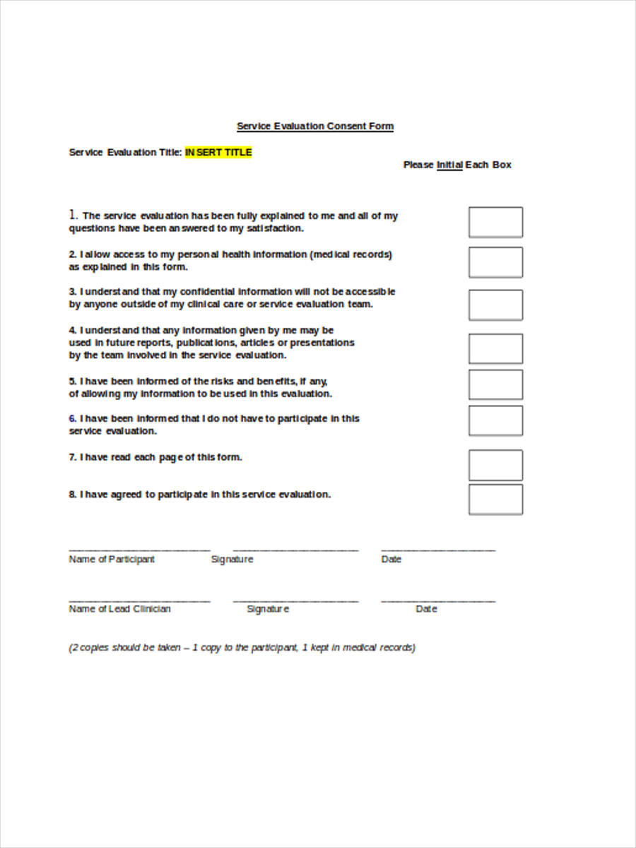 FREE 13+ Sample Service Evaluation Forms in MS Word | PDF