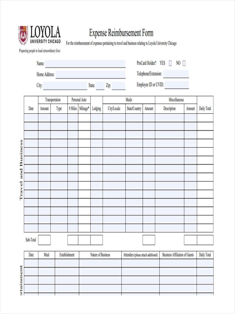 Free Employee Reimbursement Form Pdf Word Eforms Vrogue
