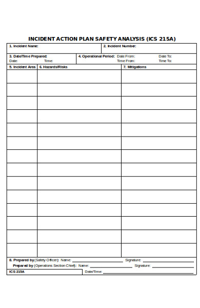 FREE 7+ Incident Action Forms in PDF | Ms Word