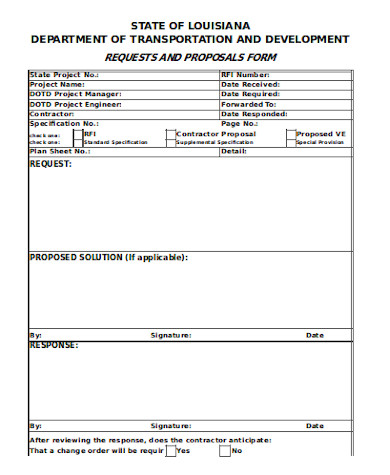 FREE 10+ Sample Request Proposal Forms in PDF | MS Word | Excel