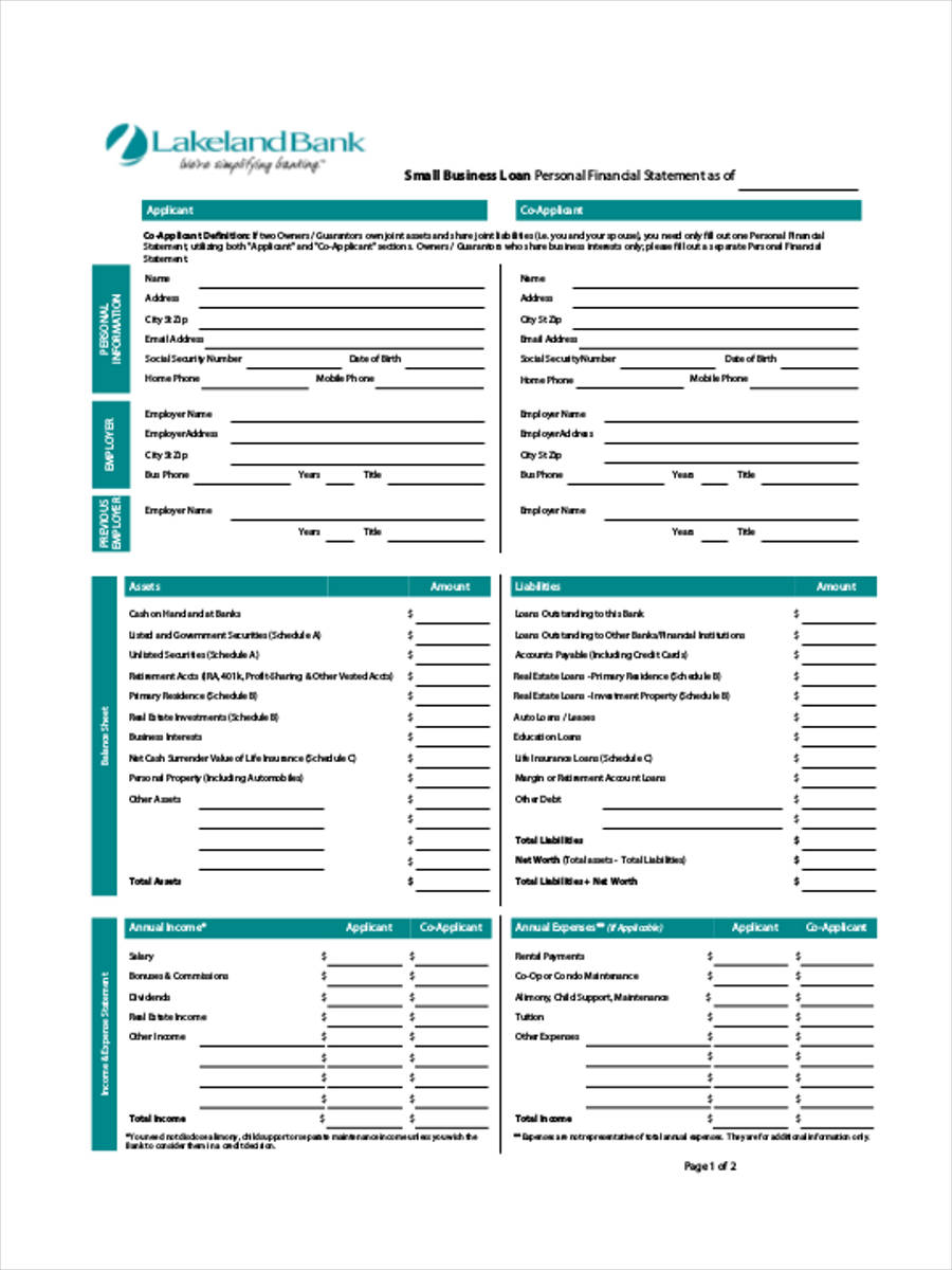 FREE 21+ Financial Statement Form Samples, PDF, MS Word, Google Docs, Excel