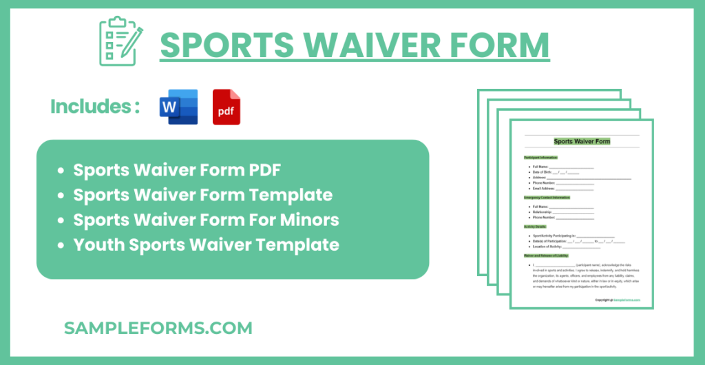 FREE 12+ Sports Waiver Form Samples, PDF, Word, Google Docs