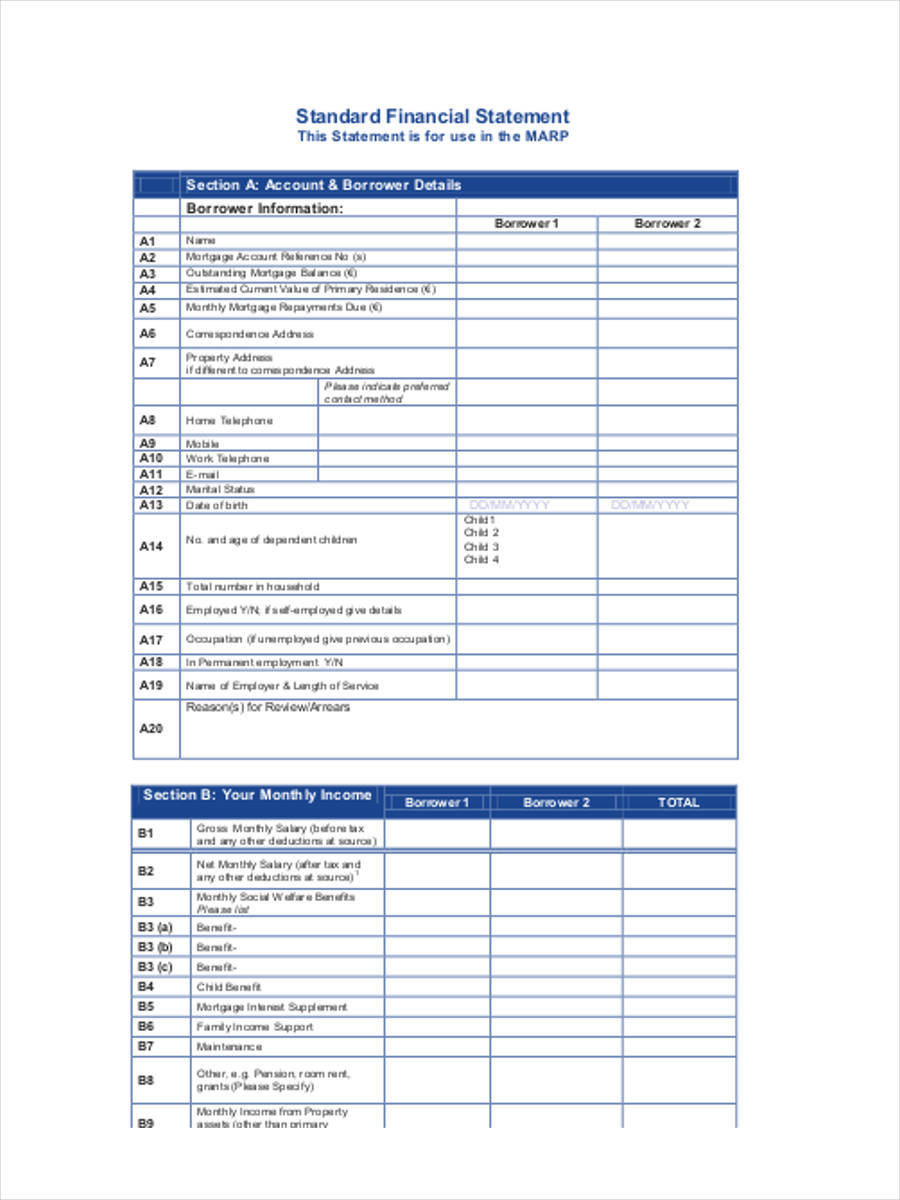 FREE 21+ Financial Statement Form Samples, PDF, MS Word, Google Docs, Excel