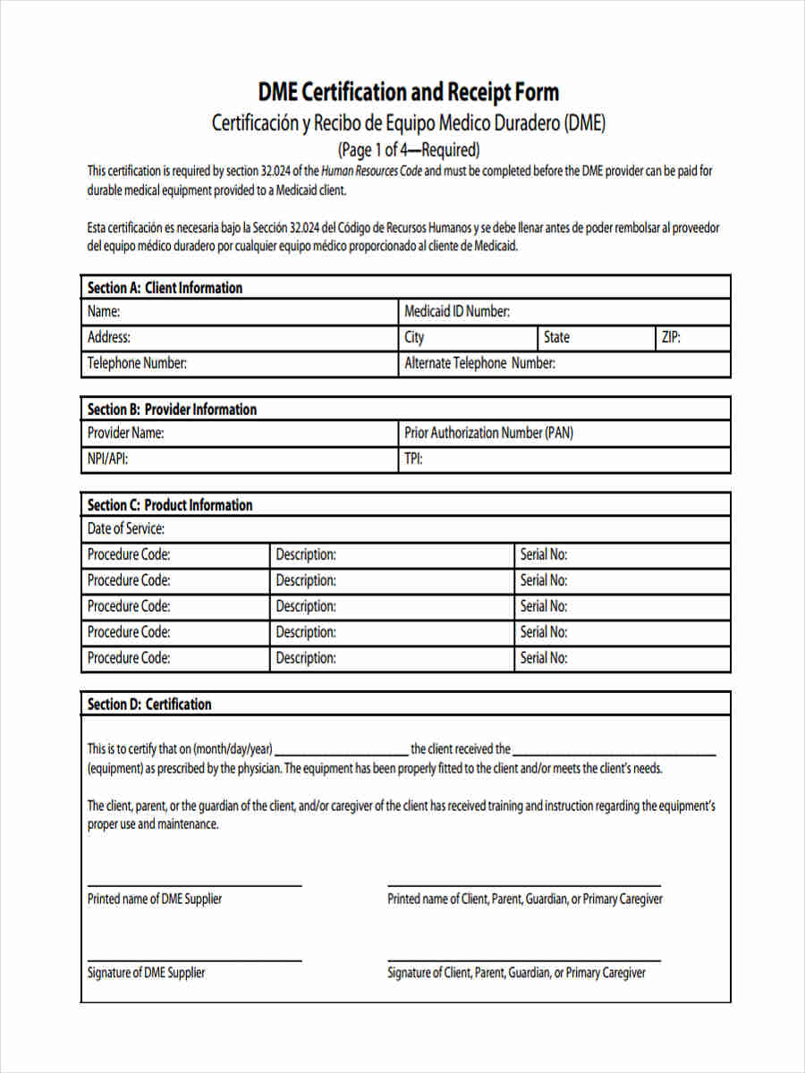 FREE 7 Standard Receipt Forms In PDF Ms Word Excel