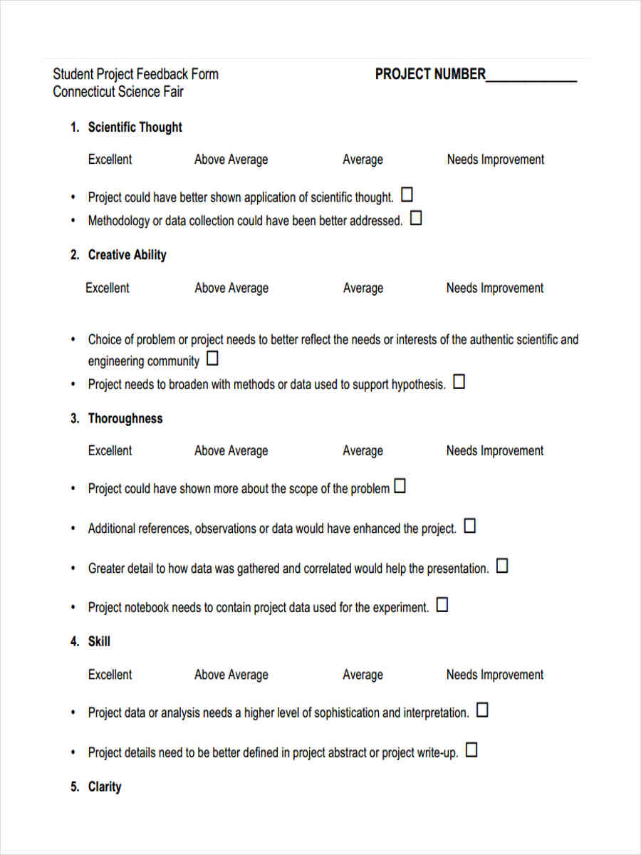 FREE 10 Project Feedback Forms In PDF Ms WOrd