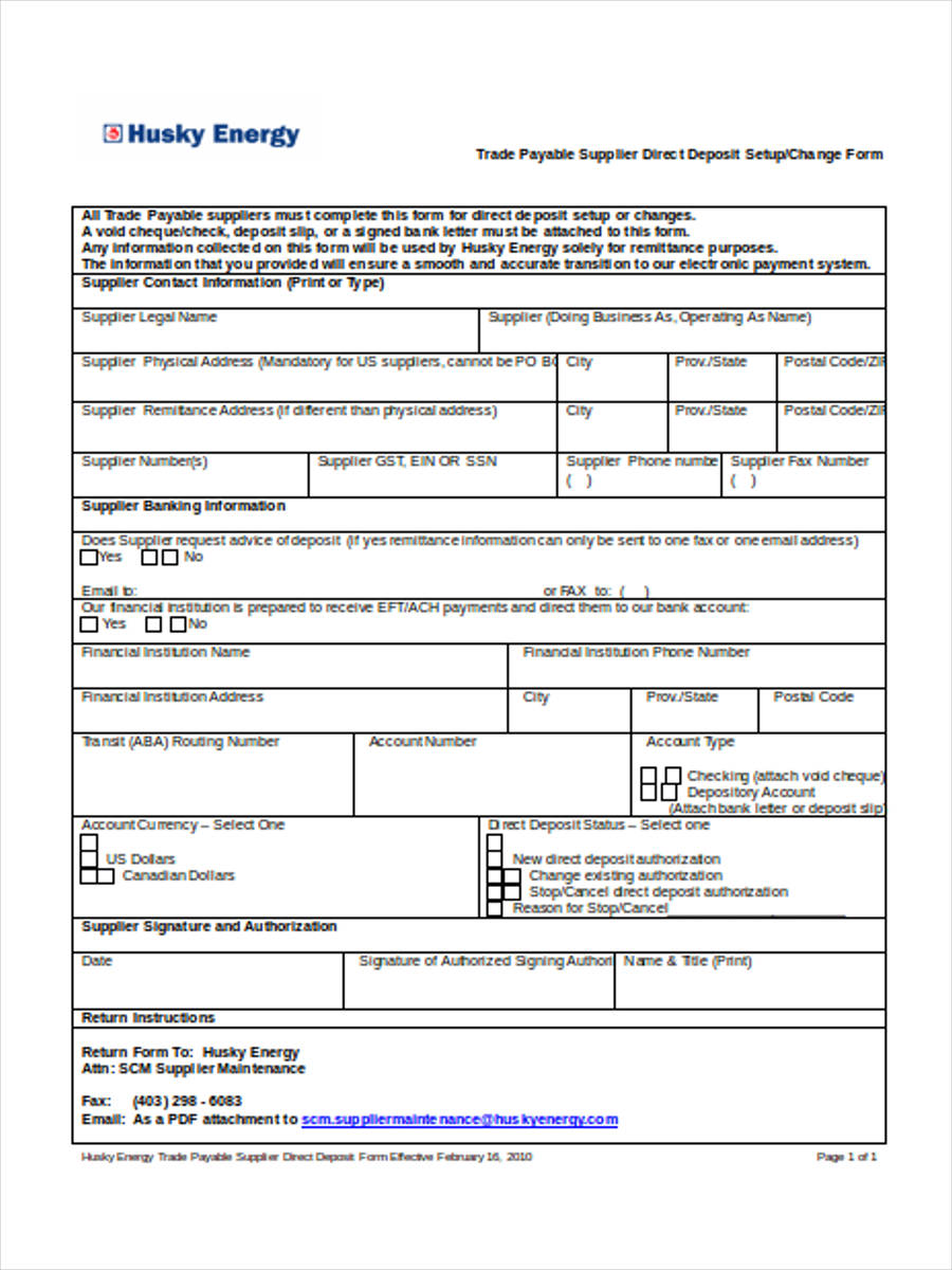 FREE 23 Deposit Forms In MS Word PDF