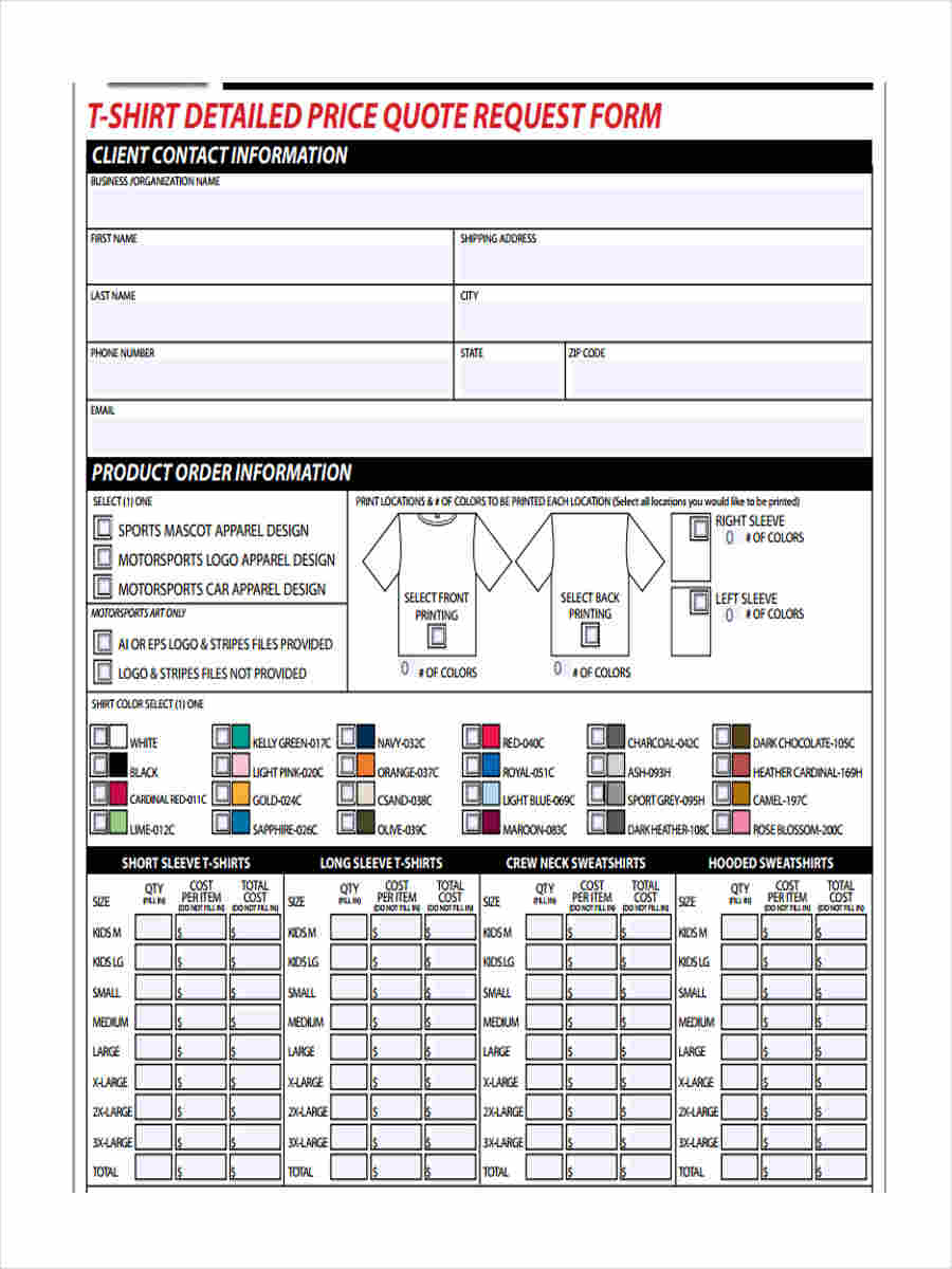 FREE 10+ Price Quote Forms in MS Word | PDF | Excel