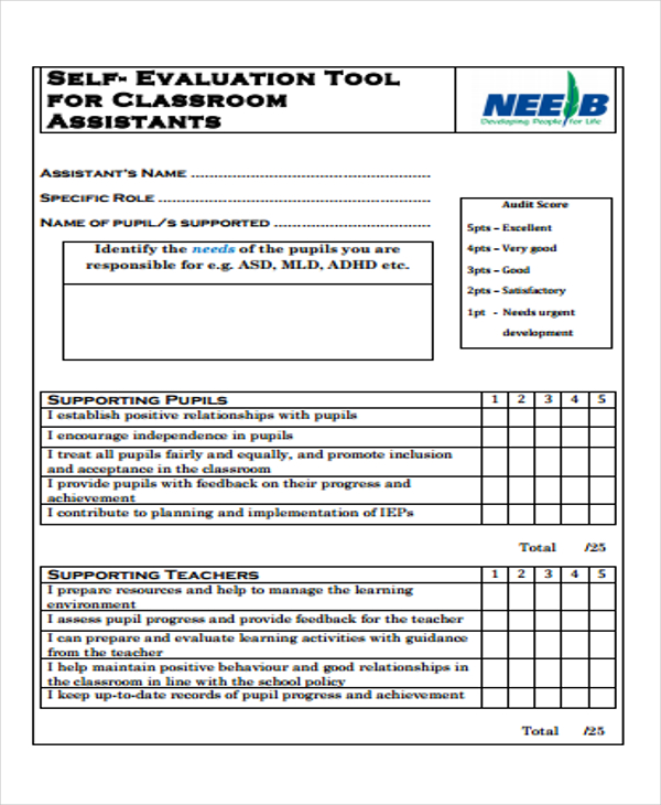 FREE 23 Sample Self Evaluation Forms In PDF MS Word Excel