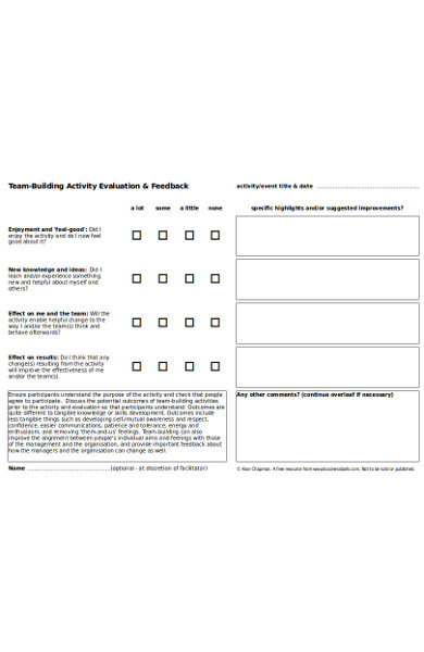 FREE 20+ Team Evaluation Forms in PDF | Ms Word | Excel