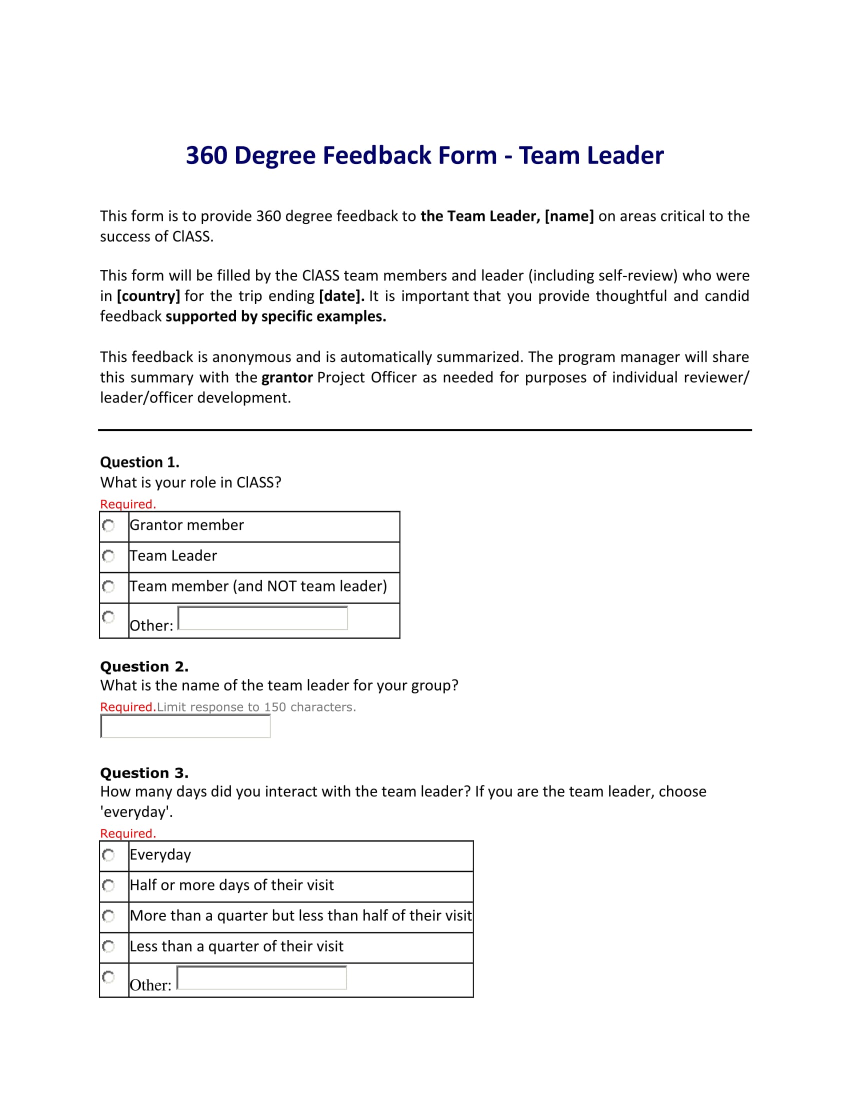 FREE 5+ 360 Degree Feedback Forms in PDF | MS Word