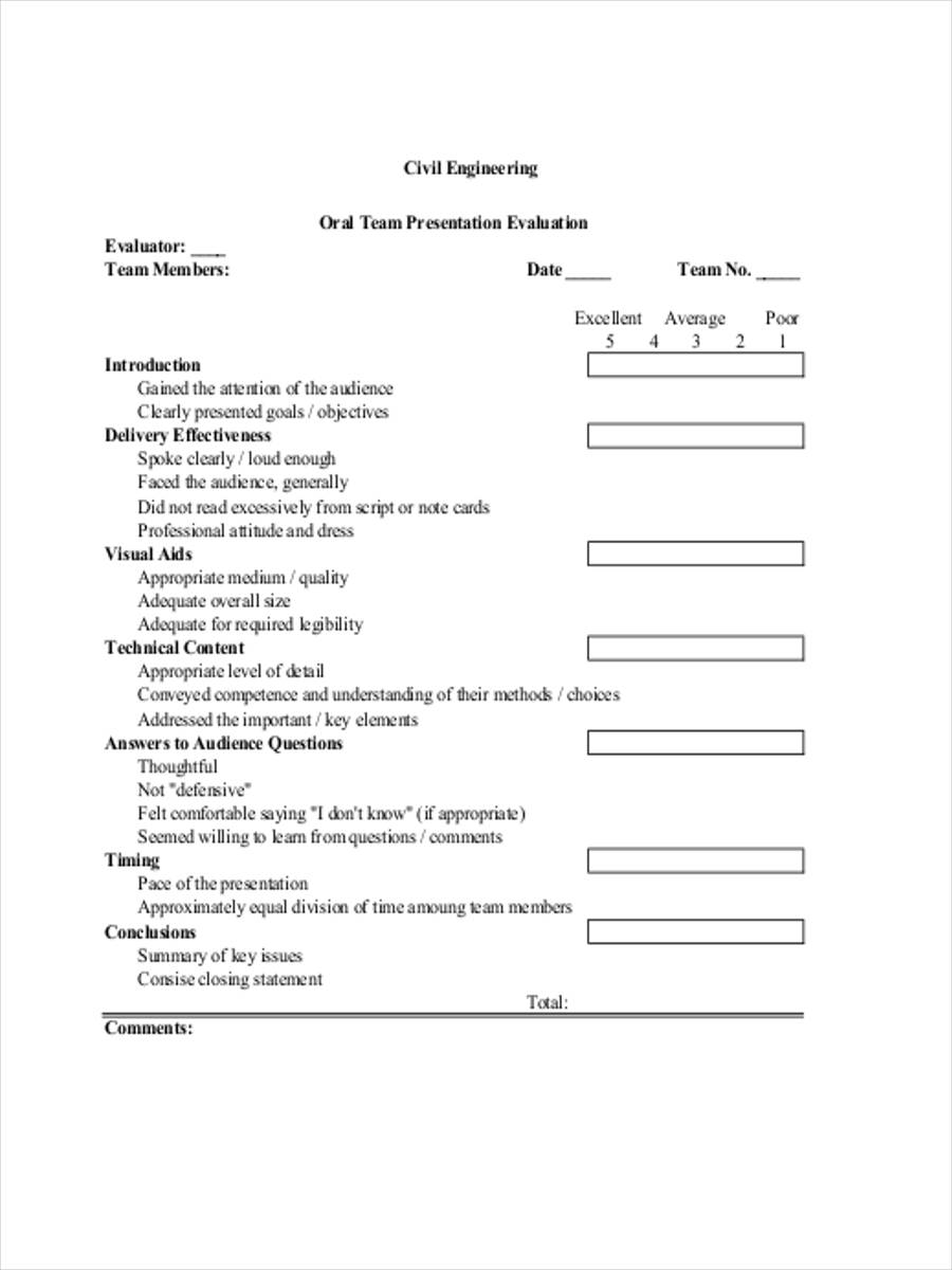 FREE 20+ Team Evaluation Forms in PDF | Ms Word | Excel