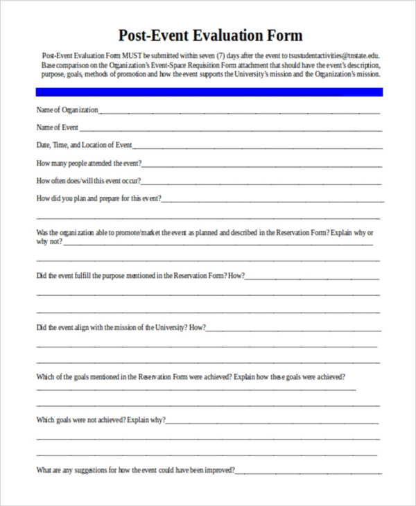 FREE 20+ Event Evaluation Form Samples, PDF, MS Word, Google Docs