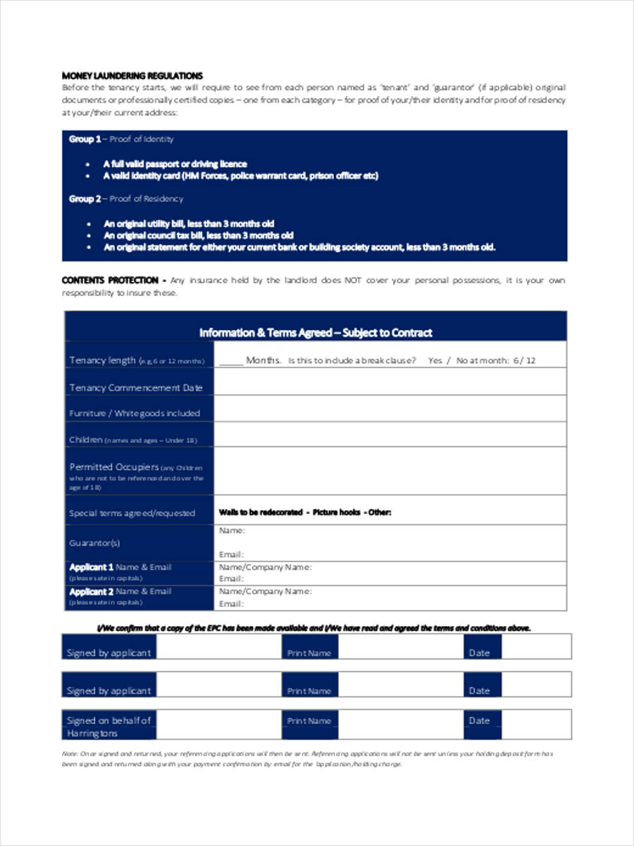 FREE 7+ Tenancy Deposit Forms in PDF