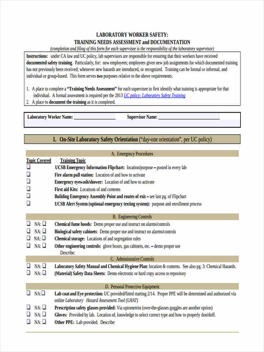 FREE 5+ Training Needs Assessment Forms in MS Word | PDF