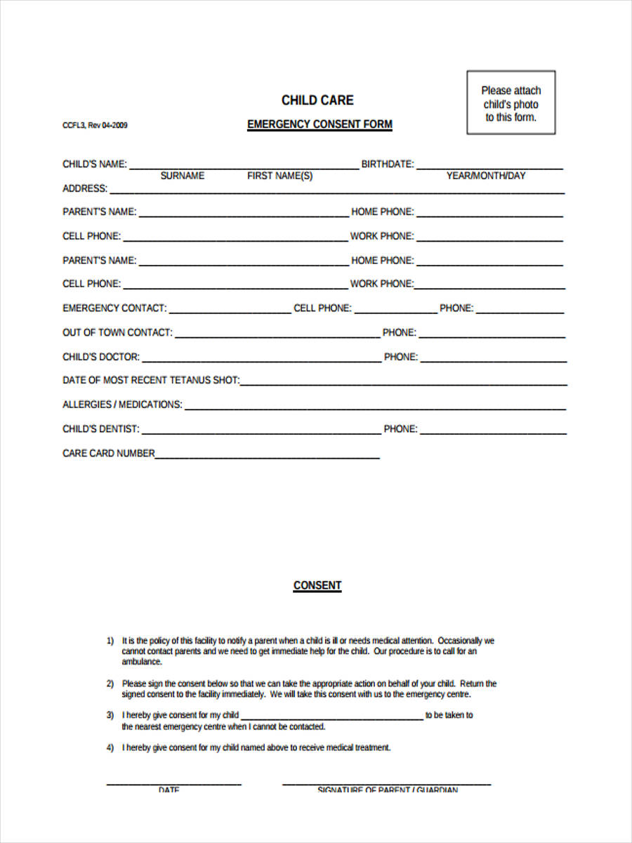 FREE 8+ Sample Emergency Consent Forms in PDF | Ms Word