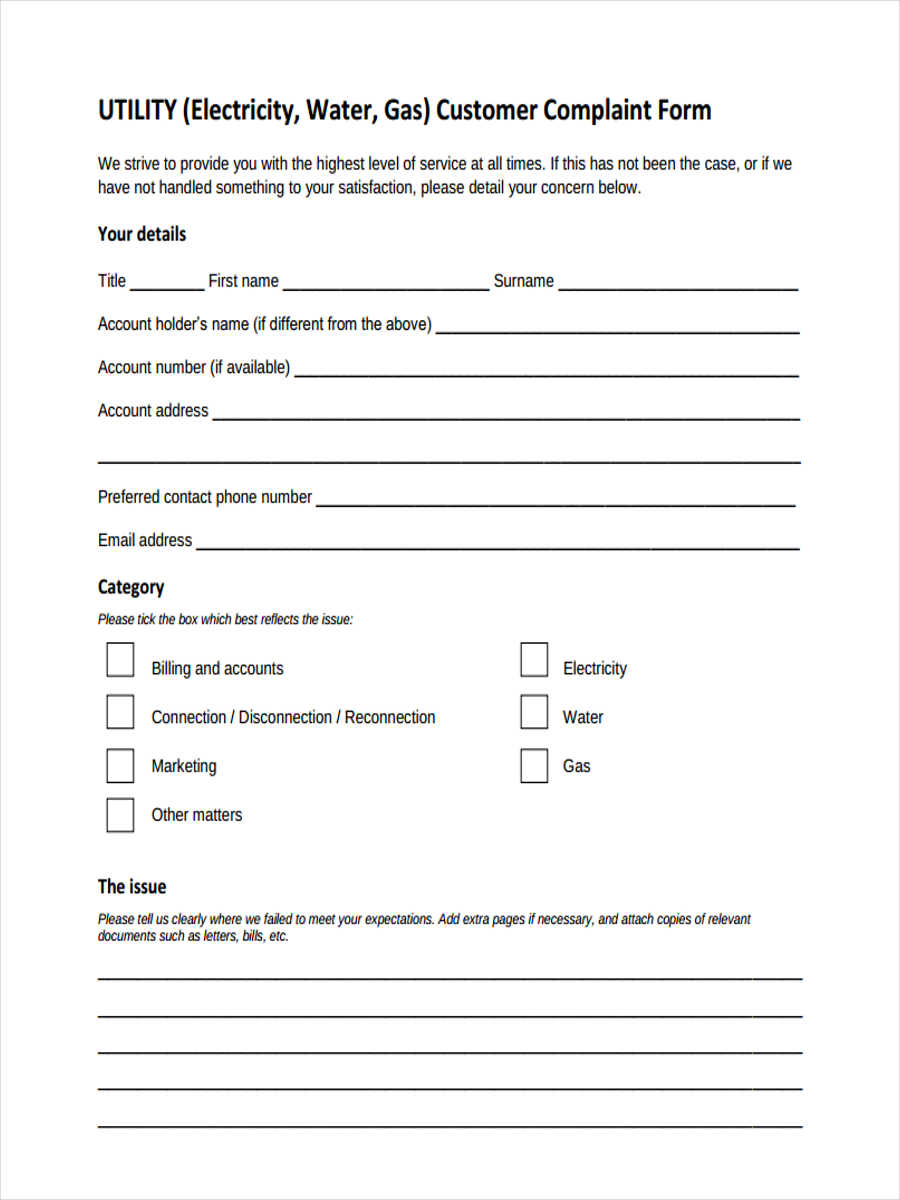 FREE 10+ Forms for Business Complaints in PDF