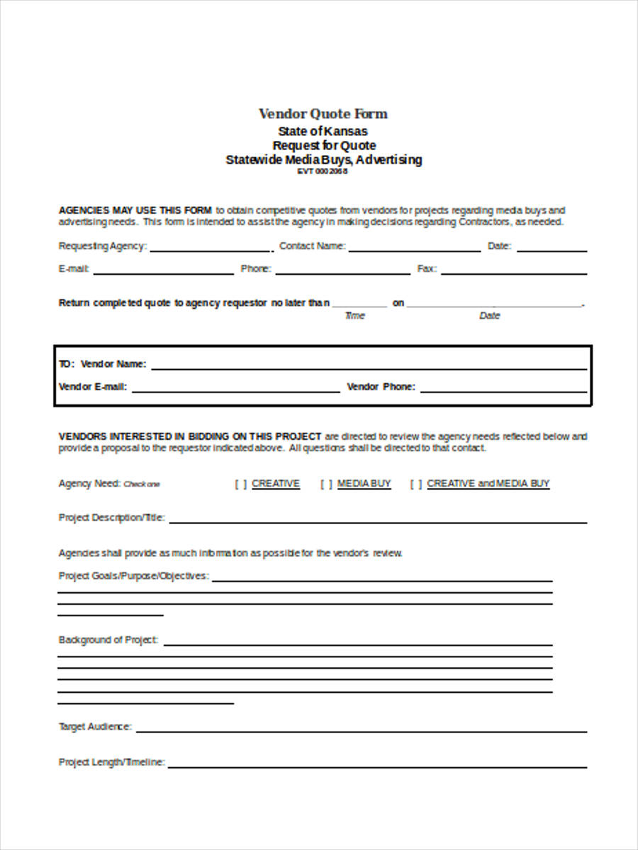 FREE 22+ Quote Forms in MS Word | PDF | Excel