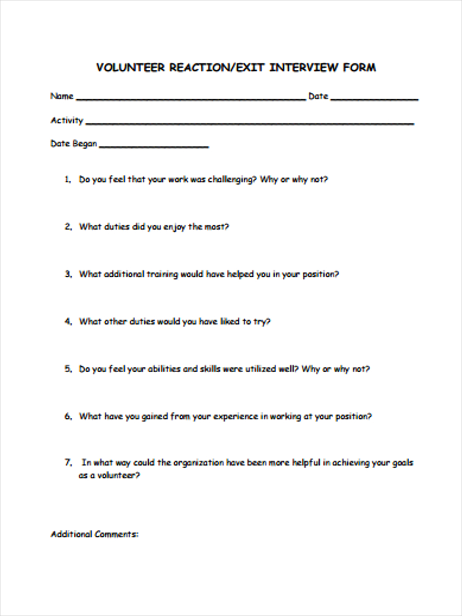 FREE 41+ Interview Form Samples, PDF, MS Word, Google Docs, Excel