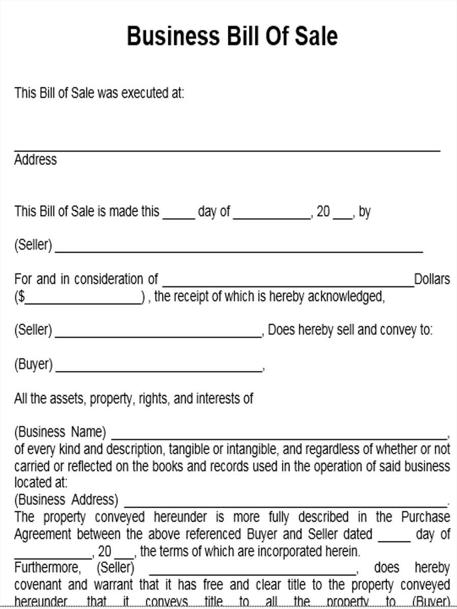Free Business Bill Of Sale Form PDF Word Lupon gov ph