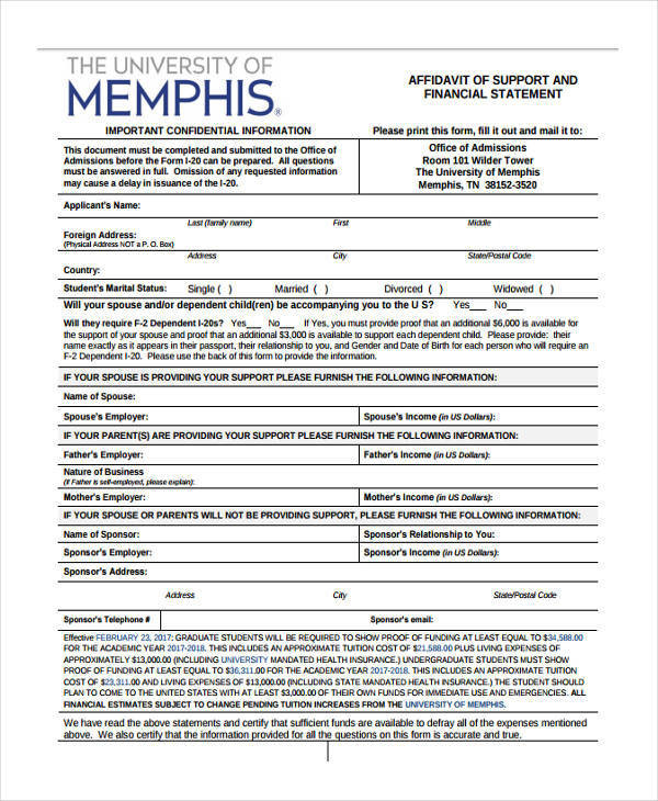 FREE 16+ Affidavit Support Forms in PDF | MS Word