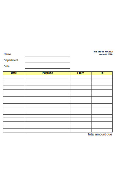 FREE 12+ Mileage Reimbursement Forms in PDF | Ms Word | Excel