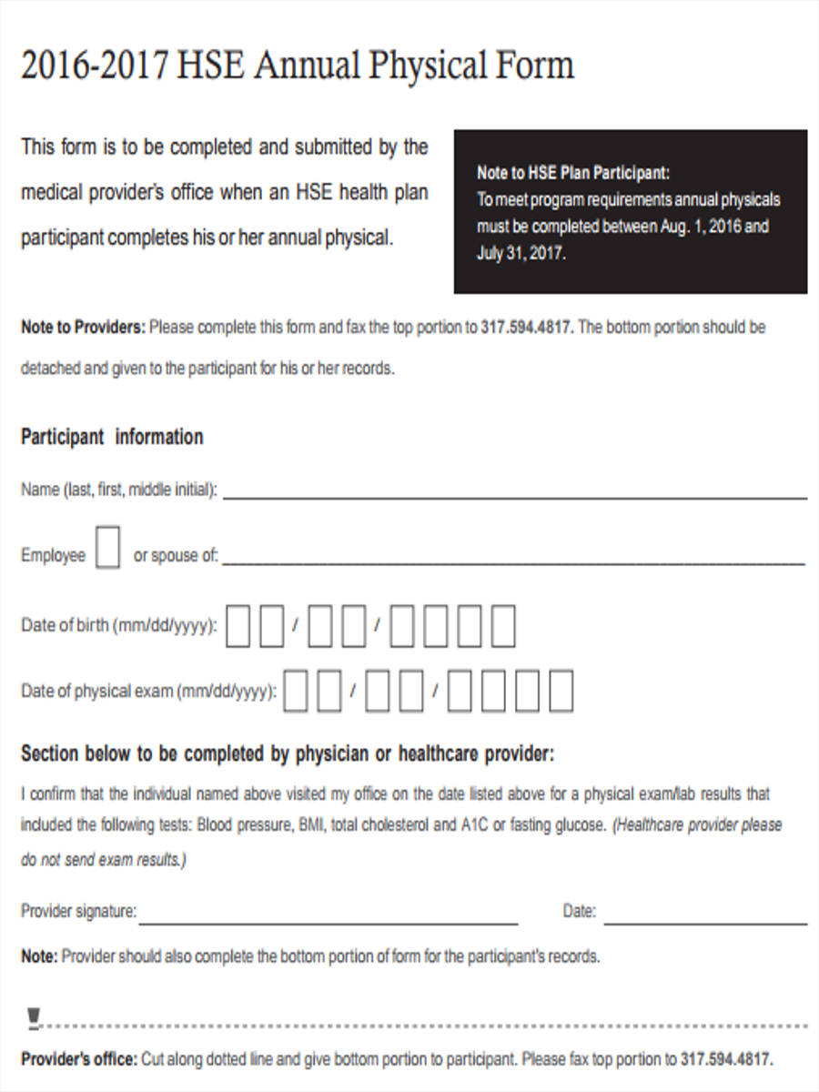 FREE 5+ Sample Employee Physical Forms in PDF