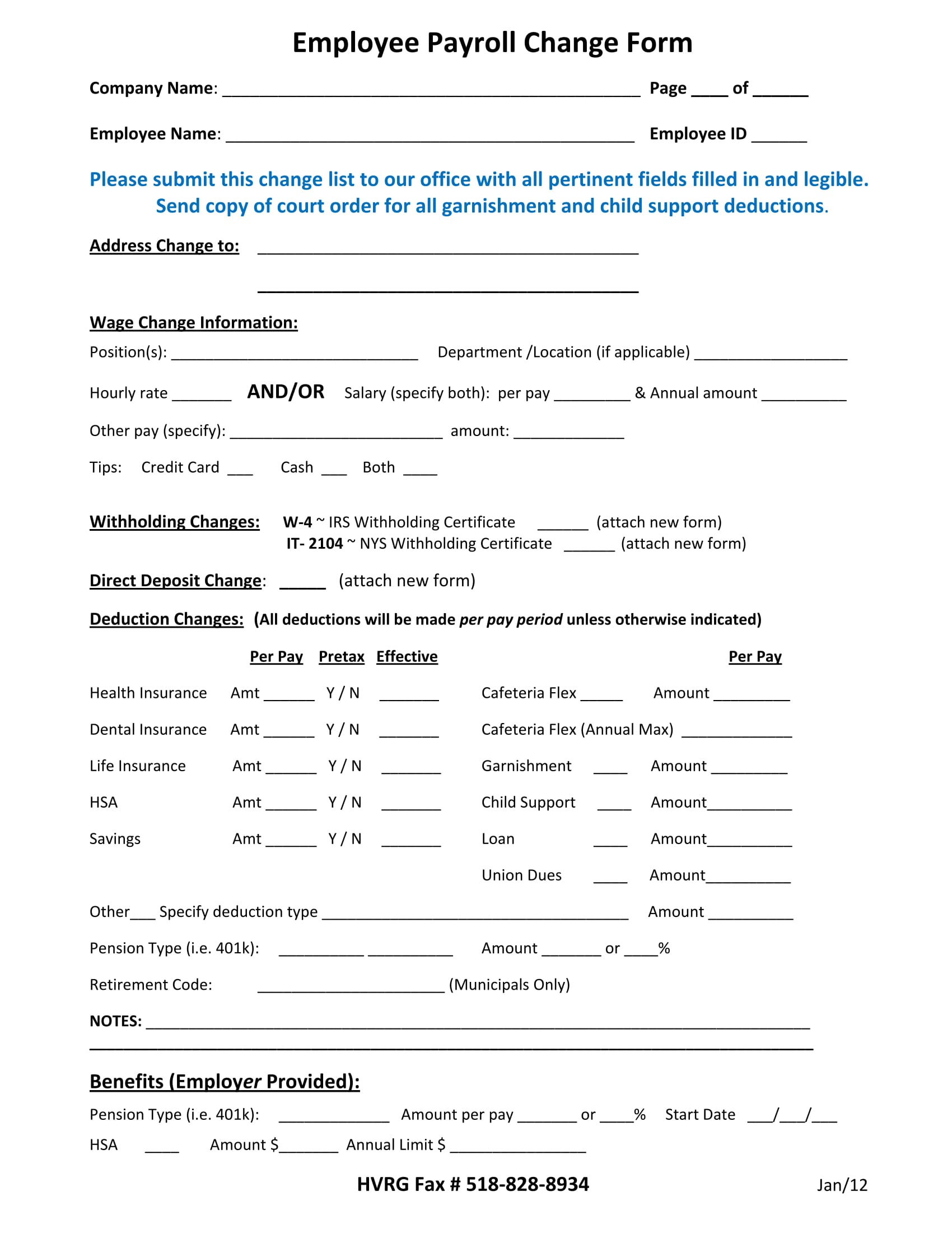 FREE 6+ Change Forms to be Used by Employees in PDF | Ms Word | Excel [ Payroll Change, Employee ...