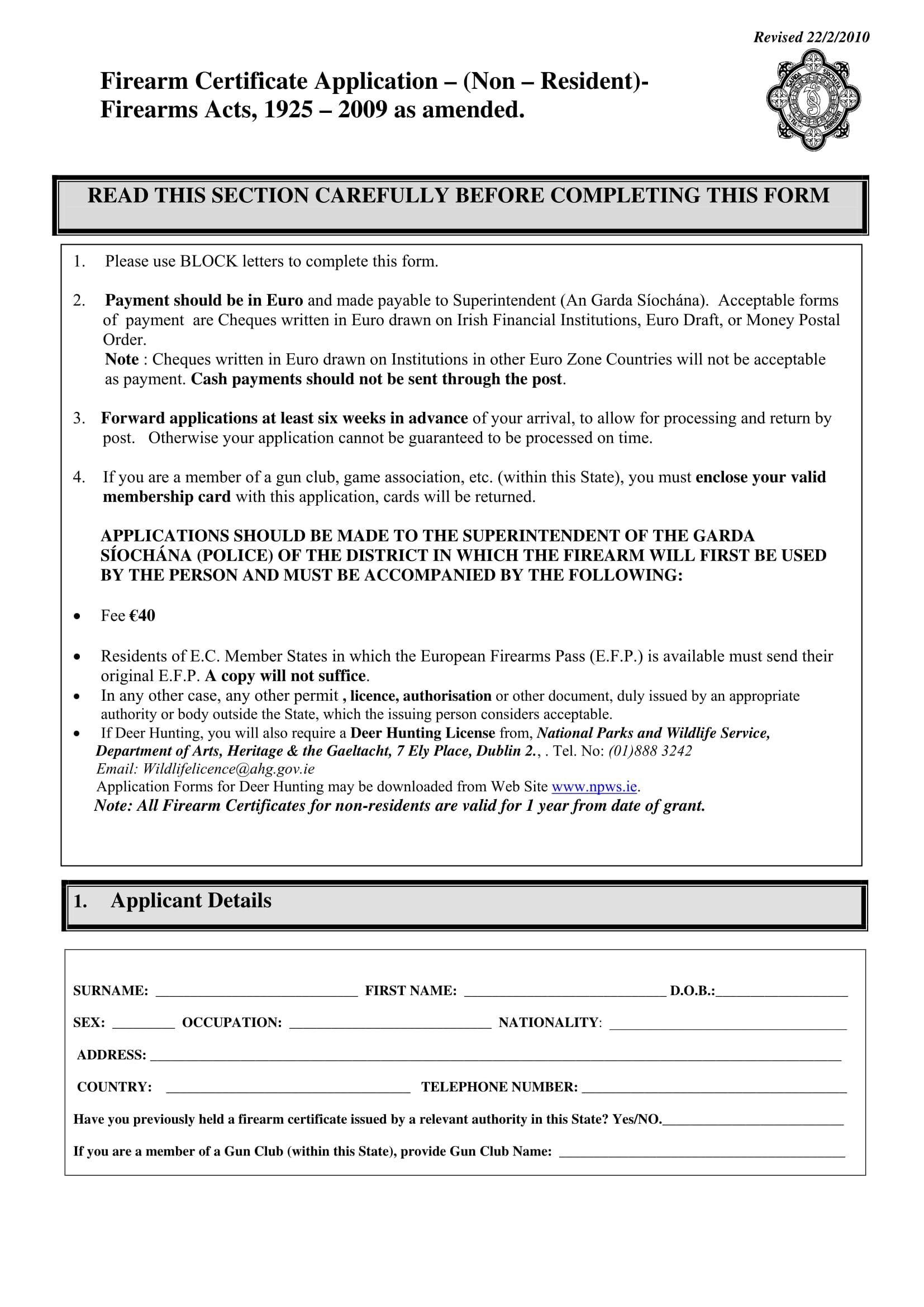 FREE 10+ Gun Registration Forms in PDF | Ms Word