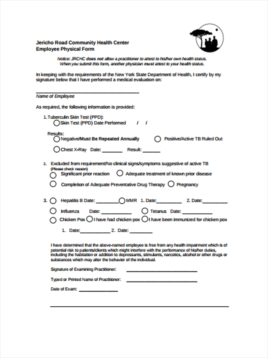 FREE 5+ Sample Employee Physical Forms in PDF