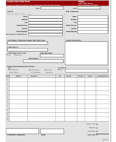 FREE 9+ Card Order Forms in MS Word | PDF | Excel