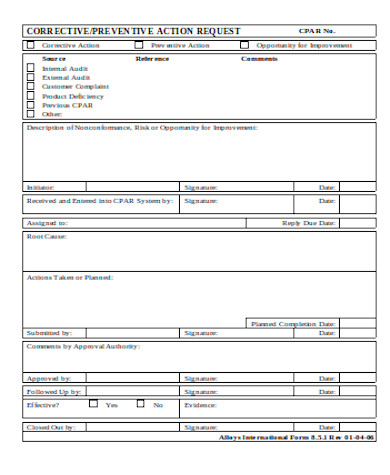 FREE 8+ Preventive Action Forms in PDF | Ms Word | Excel