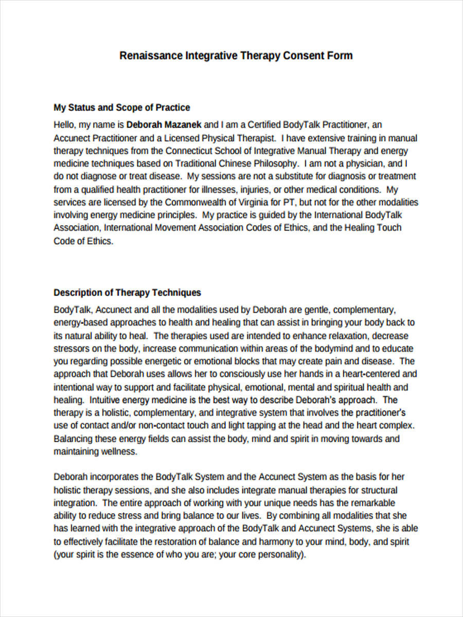 FREE 7+ Therapy Consent Forms in MS Word | PDF