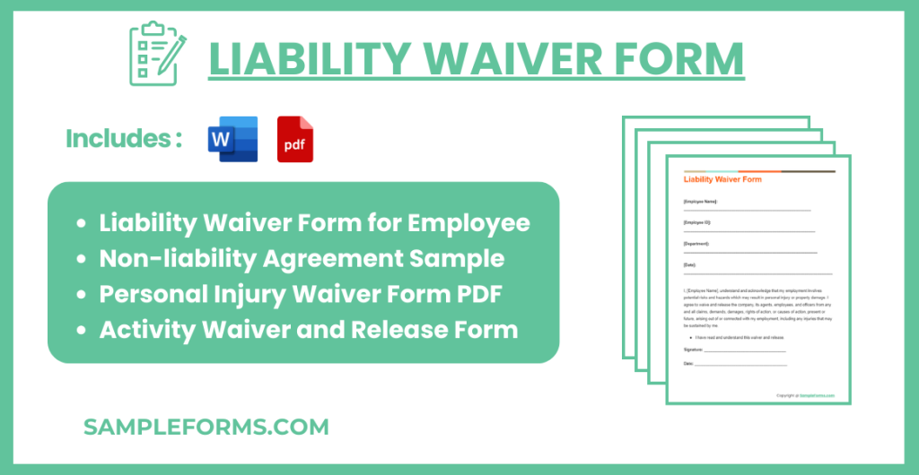 FREE 15+ Liability Waiver Form Samples, PDF, MS Word, Google Docs