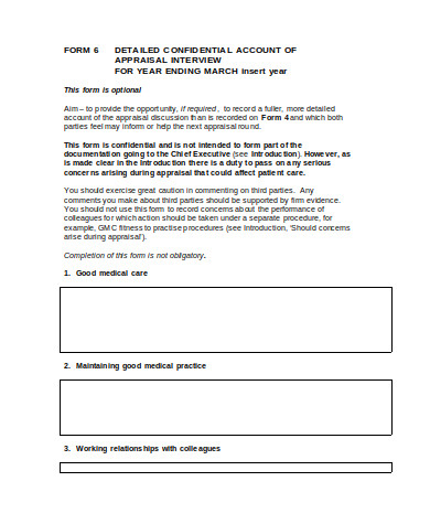 FREE 8+ Medical Appraisal Forms in PDF | MS Word