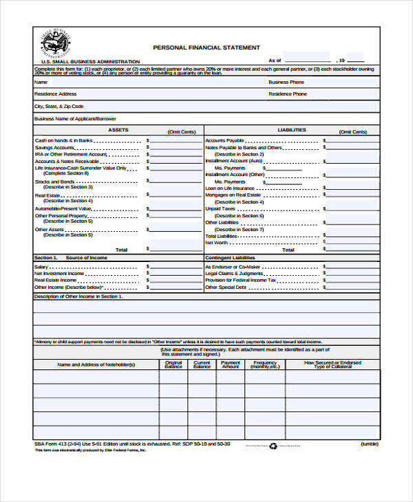 FREE 7+ Business Statement Forms in MS Word | PDF