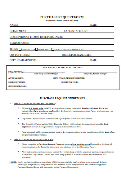 FREE 18+ Purchase Forms [ Vehicle Purchase, Business Purchase, Real ...