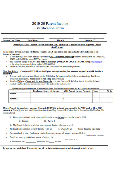 FREE 12+ Income Verification Forms in PDF | Ms Word