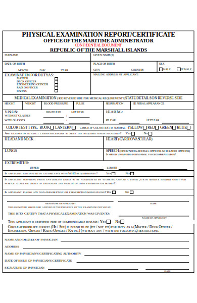 FREE 7+ Physical Report Forms in PDF | Ms Word