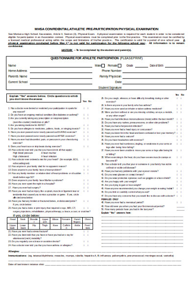 FREE 12+ Sports Physical Form Samples, PDF, MS Word, Google Docs