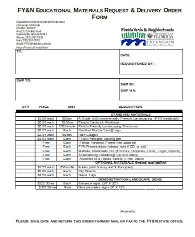 FREE 13+ Delivery Order Form Samples, PDF, MS Word, Google Docs
