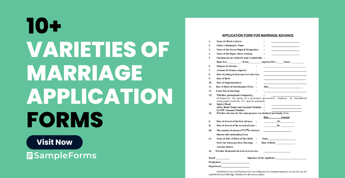 FREE 10+ Varieties of Marriage Application Forms in PDF | MS Word