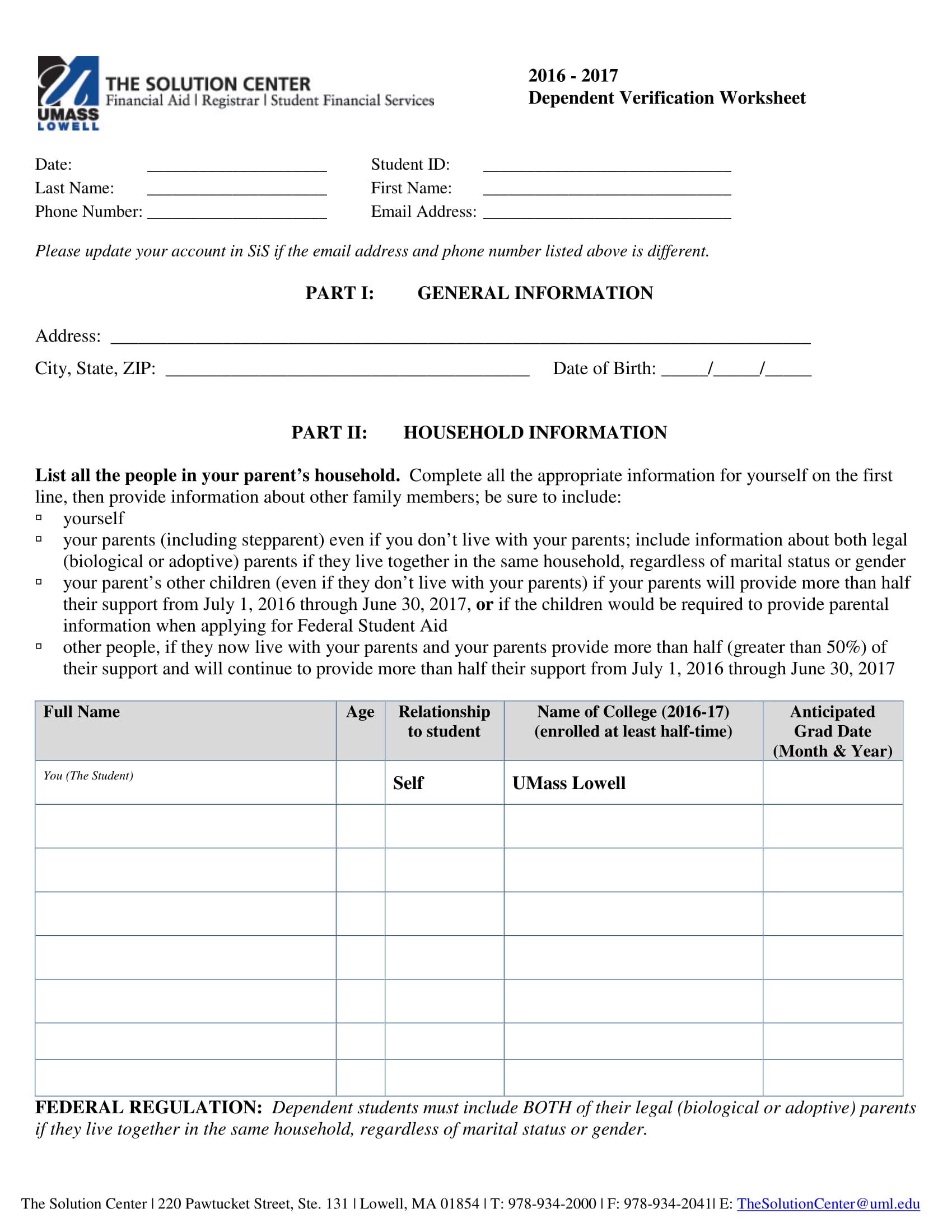 33 Verification Worksheet For Dependent Students Free Worksheet 