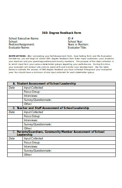 FREE 15+ Form for 360 Degree Feedback Samples, PDF, MS Word, Google ...