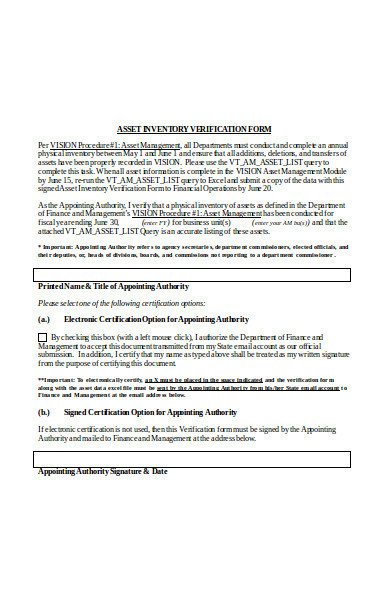 FREE 10+ Asset Verification Forms in PDF | MS Word