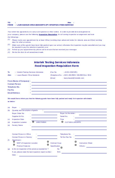 FREE 6+ Food Requisition Forms in MS Word | PDF | Excel
