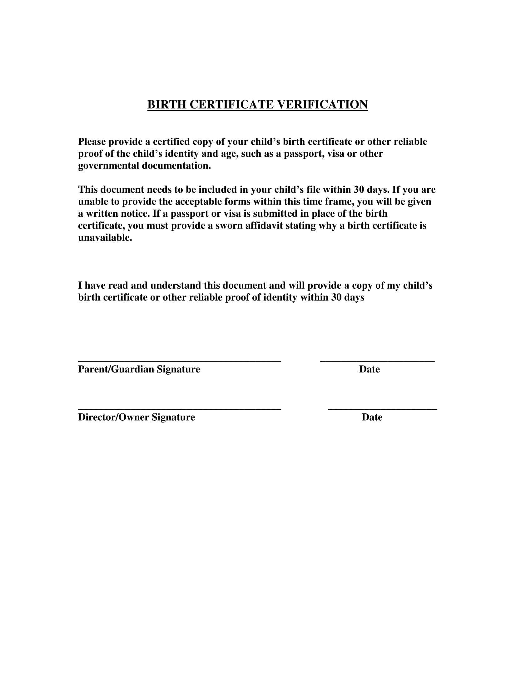 FREE 13+ Birth Verification Form Samples, PDF, MS Word, Google Docs