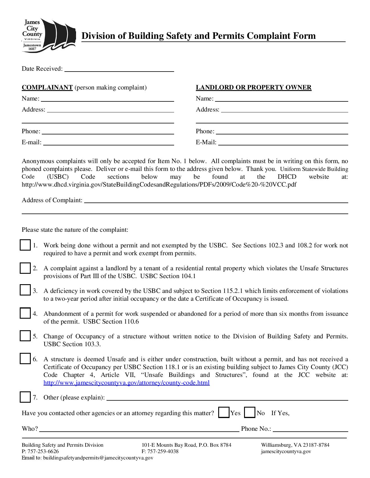 FREE 11+ Safety Complaint Forms in PDF | MS Word